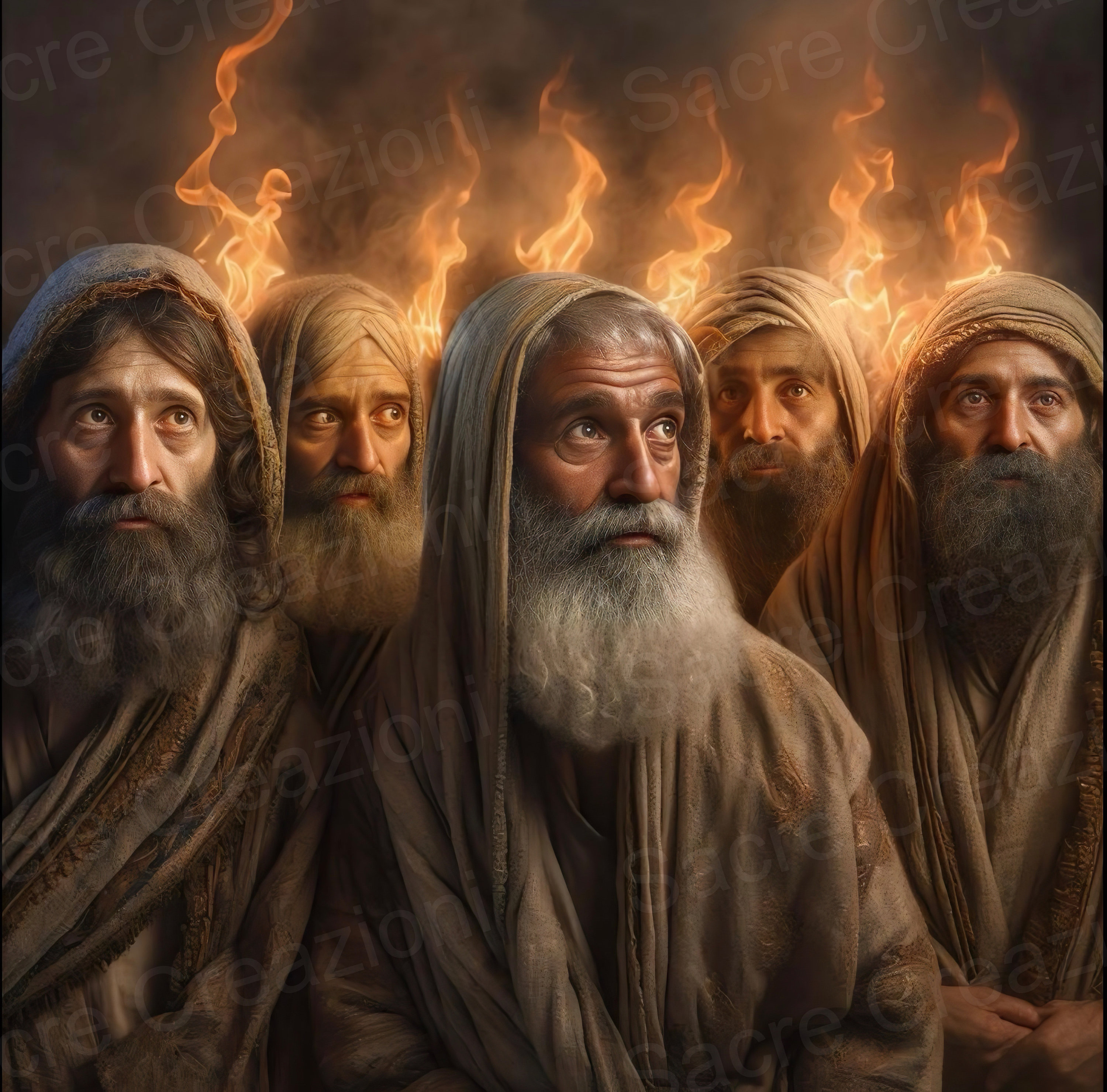 Pentecost Apostles Holy Spirit Art - Christian Icon Poster (digital ...