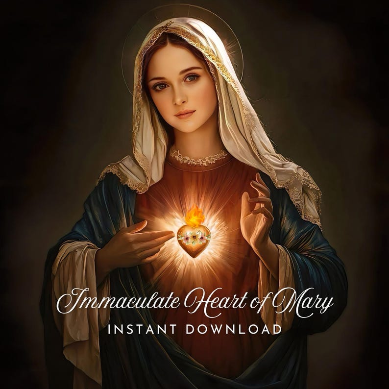 Immaculate Heart of Mary Christian Catholic Fine Art Devotional Artwork ...
