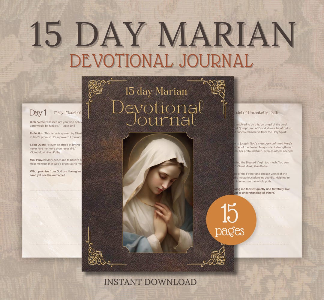 15 Day Marian Devotional Printable Worksheets Mother's Day Gift Virgin ...