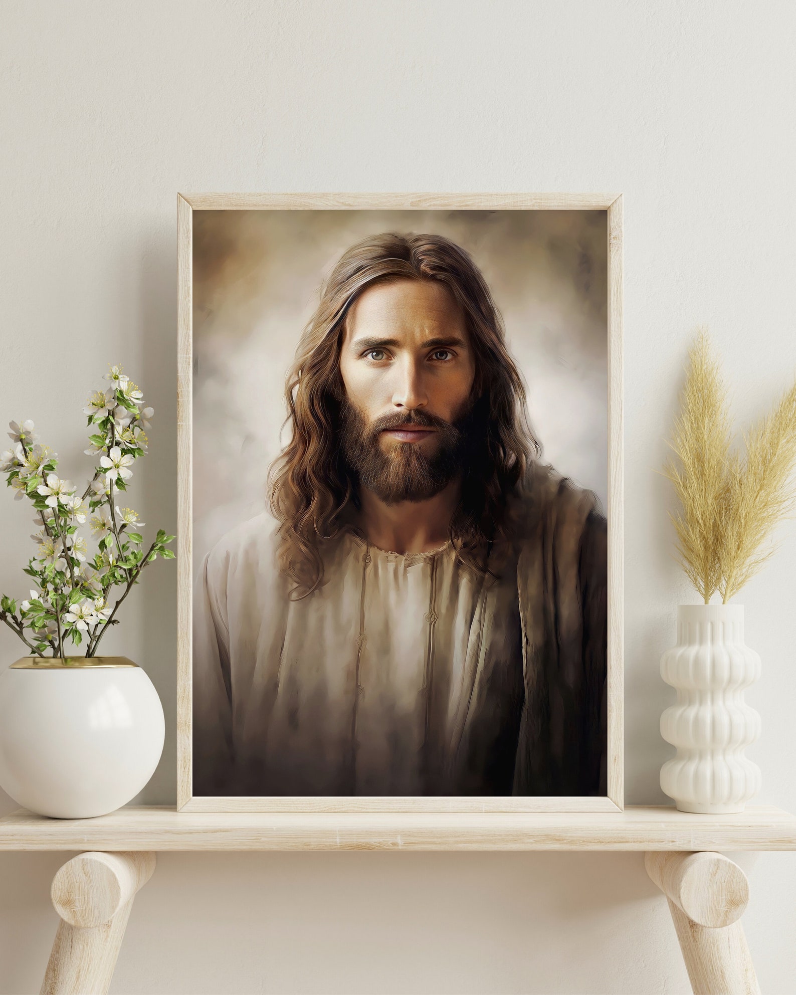 Jesus Loves You Art Digital Portrait Catholic Art Catholic Christian ...