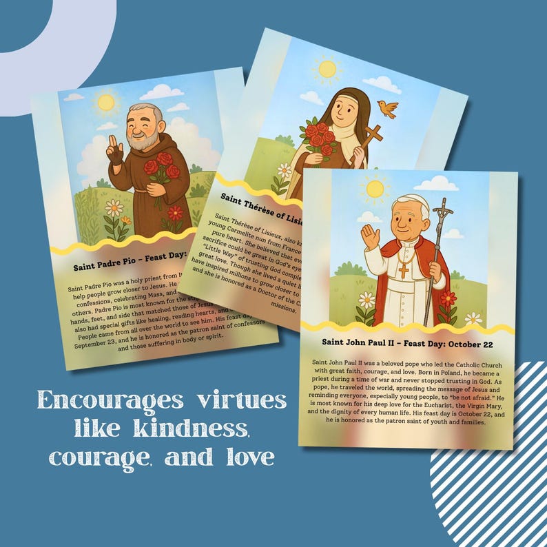 Catholic Saints for Kids Printable Book – 20 Illustrated Saints PDF ...