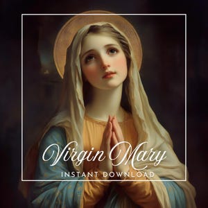 Virgin Mary Mother of God Christian Catholic Art Devotional Artwork ...