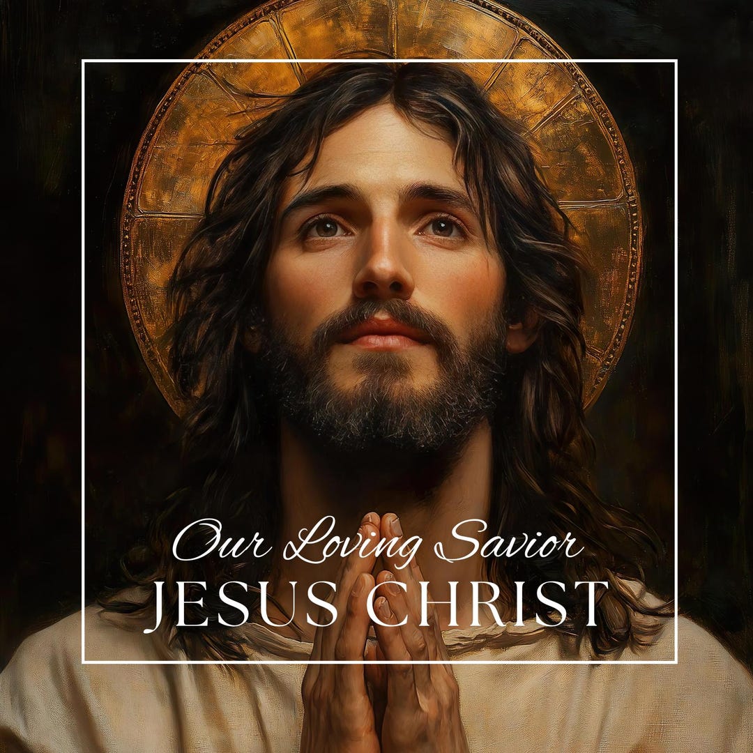 Praying Jesus Christ With Halo High Resolution for Large Scale Print ...