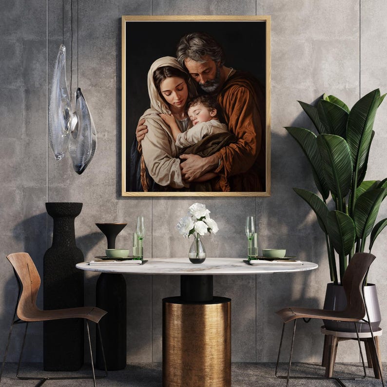 Holy Family Jesus Christ Virgin Mary Saint Joseph Christian Catholic ...