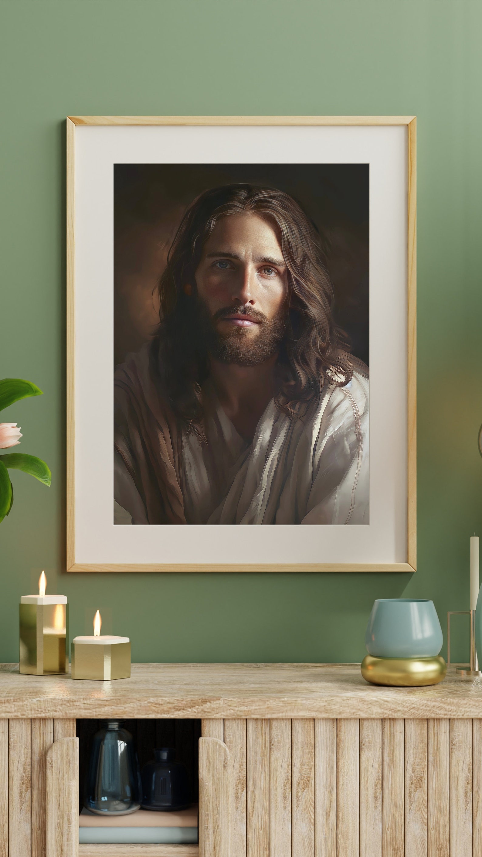 Jesus Christ Portrait Painting Catholic Art Religious Christian Prints ...
