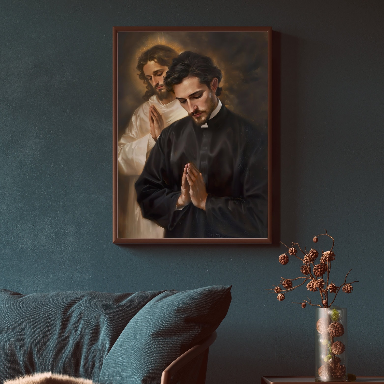 Priest With Jesus Ordination Gift Devotional Artwork Church Inspired ...