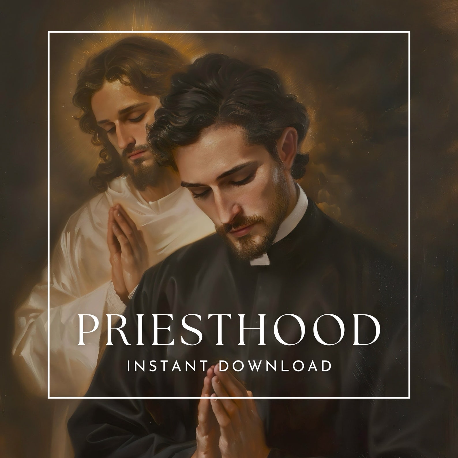 Priest With Jesus Ordination Gift Devotional Artwork Church Inspired ...