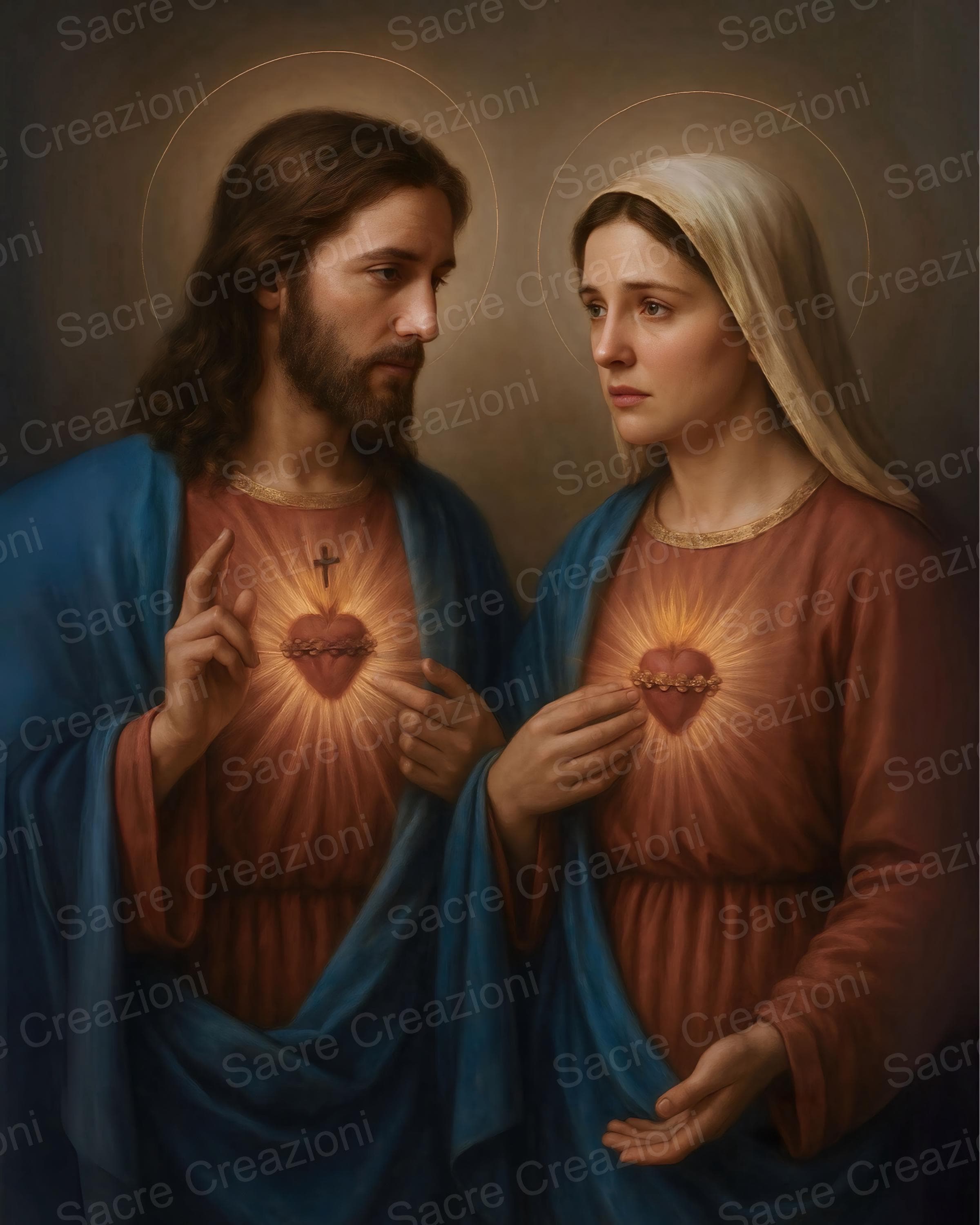 Sacred and Immaculate Hearts of Jesus and Mary Christian Catholic Fine ...