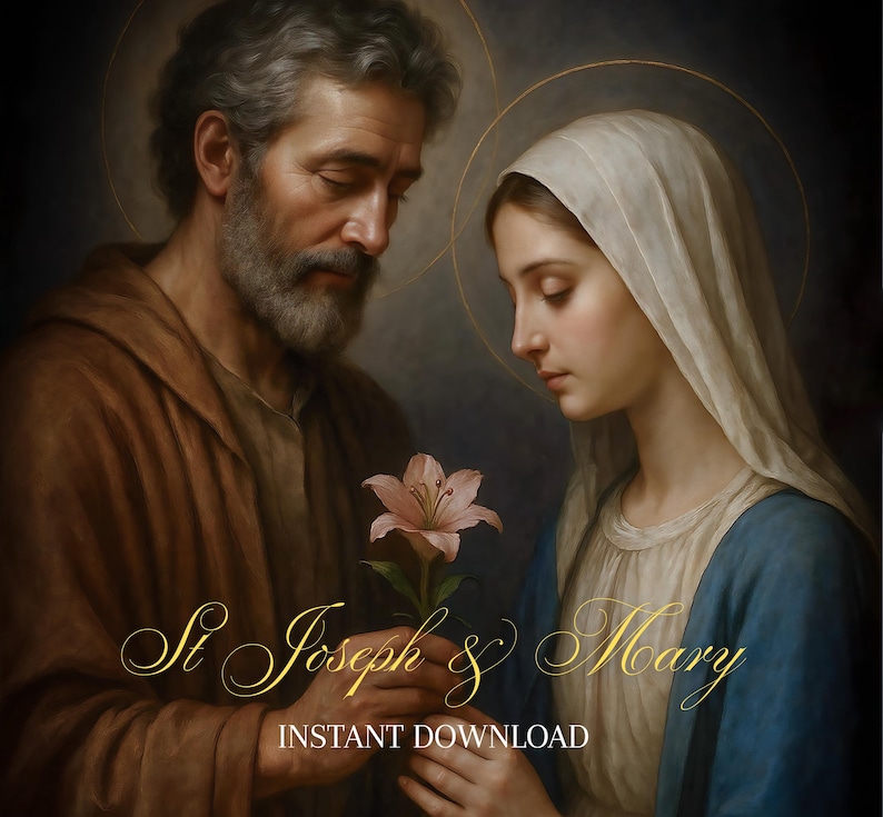 Saint Joseph and Mother Mary Wedding Gift Christian Catholic Fine Art ...
