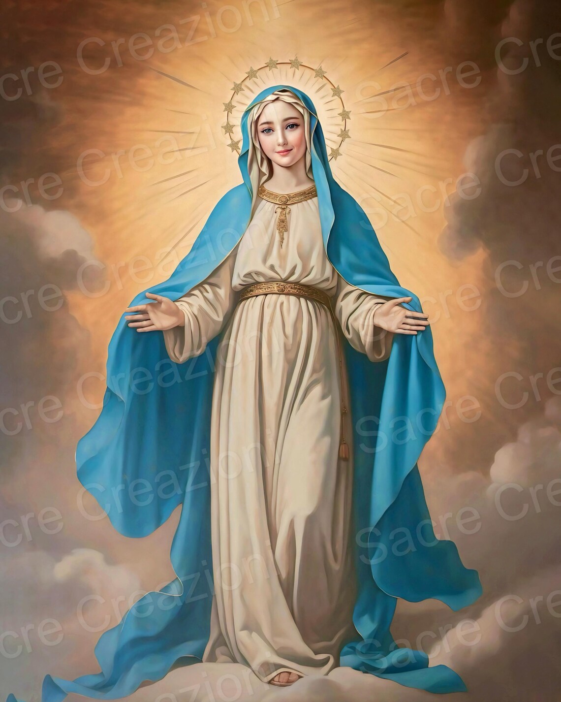 Virgin Mary Art Print: Catholic Christian Artwork (digital Download) - Etsy