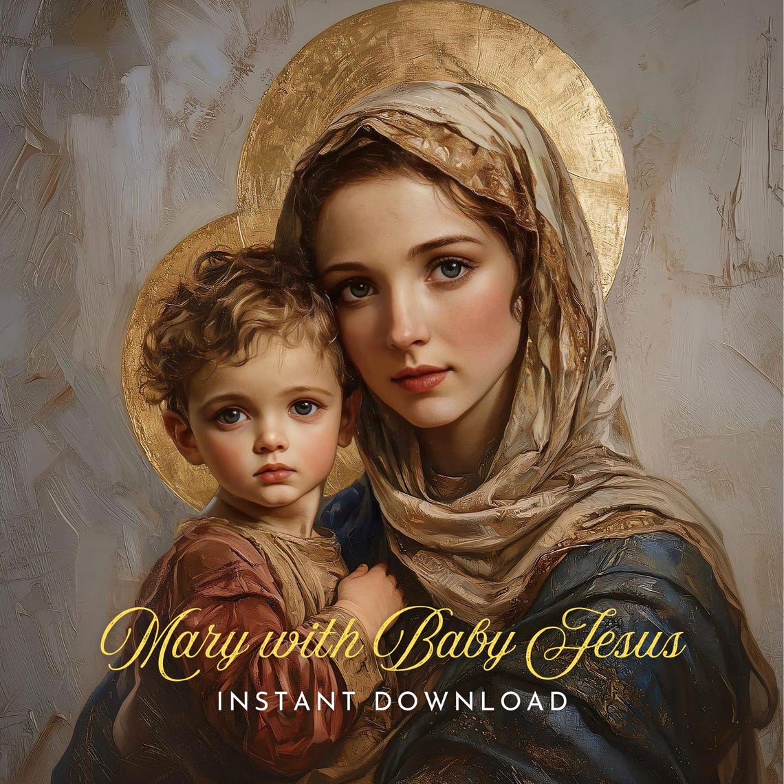 Mother Mary and Baby Jesus Art Print: Renaissance Catholic Icon ...