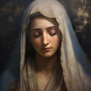 Virgin Mary Vintage Portrait Mother of God Catholic Art Religious Gifts ...