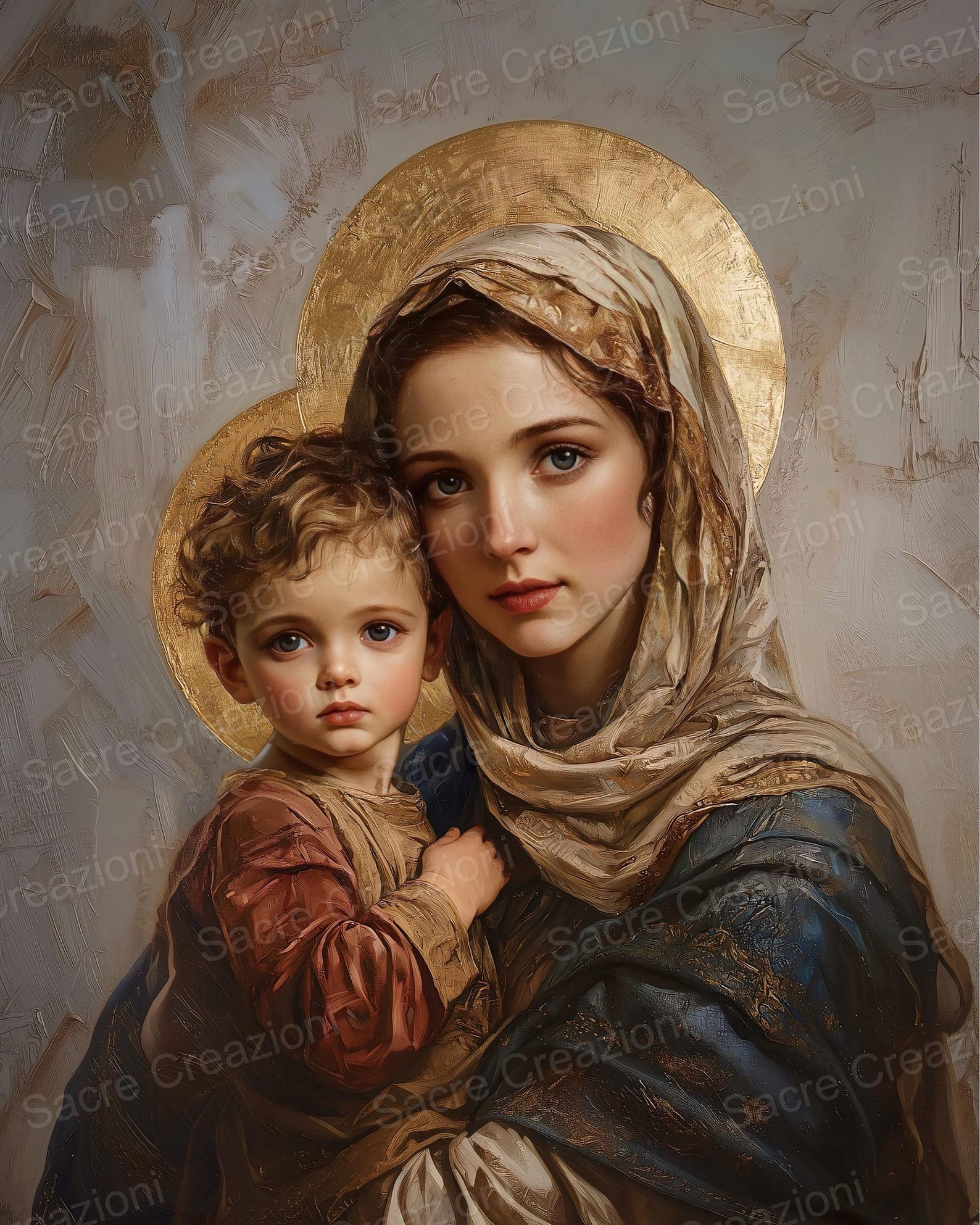 Mother Mary and Baby Jesus Art Print: Renaissance Catholic Icon ...