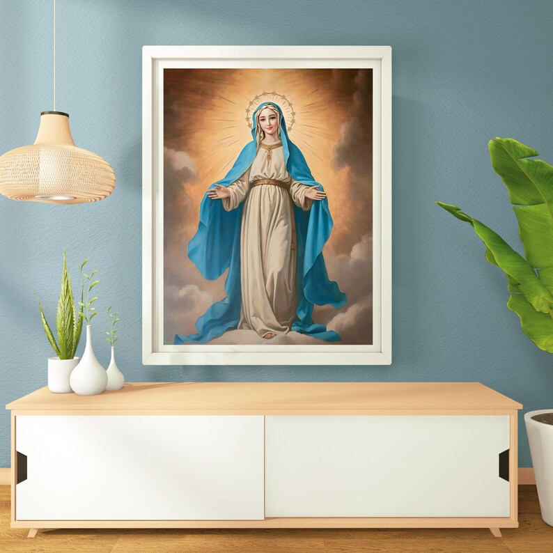 Virgin Mary Art Print: Catholic Christian Artwork (digital Download) - Etsy