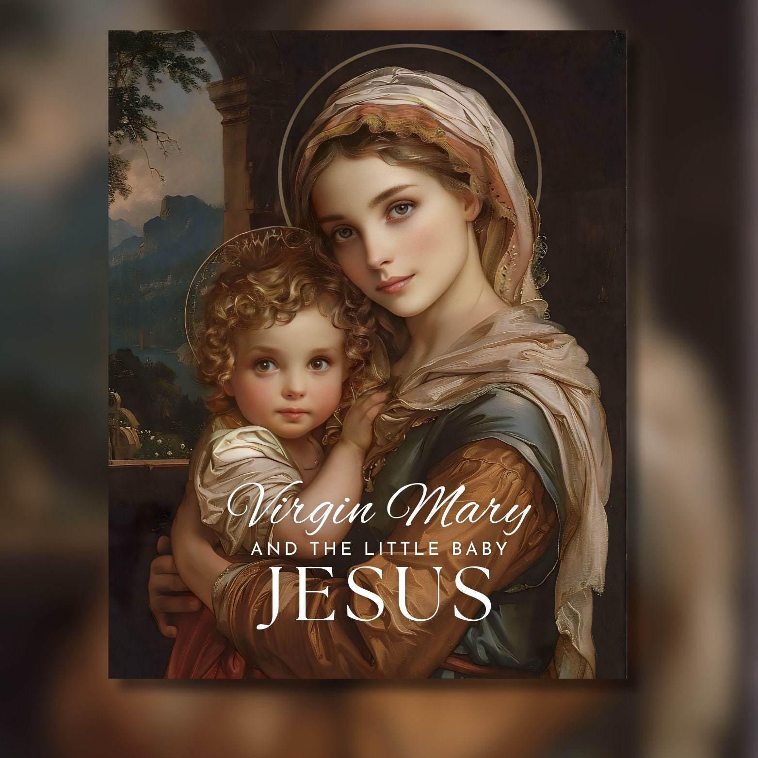 Virgin Mary With Baby Jesus Christian Catholic Printable Premium