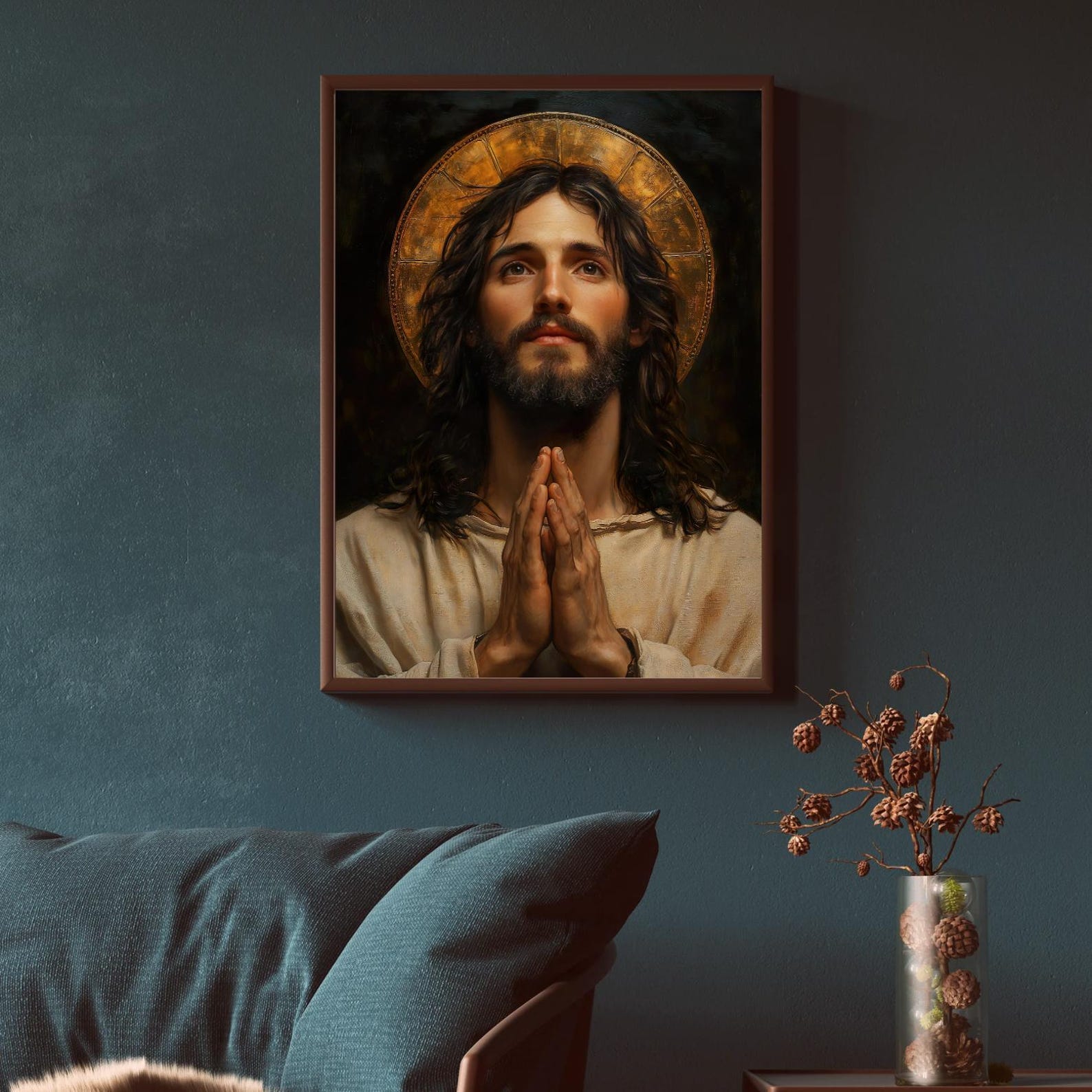 Praying Jesus Christ With Halo High Resolution for Large Scale Print ...