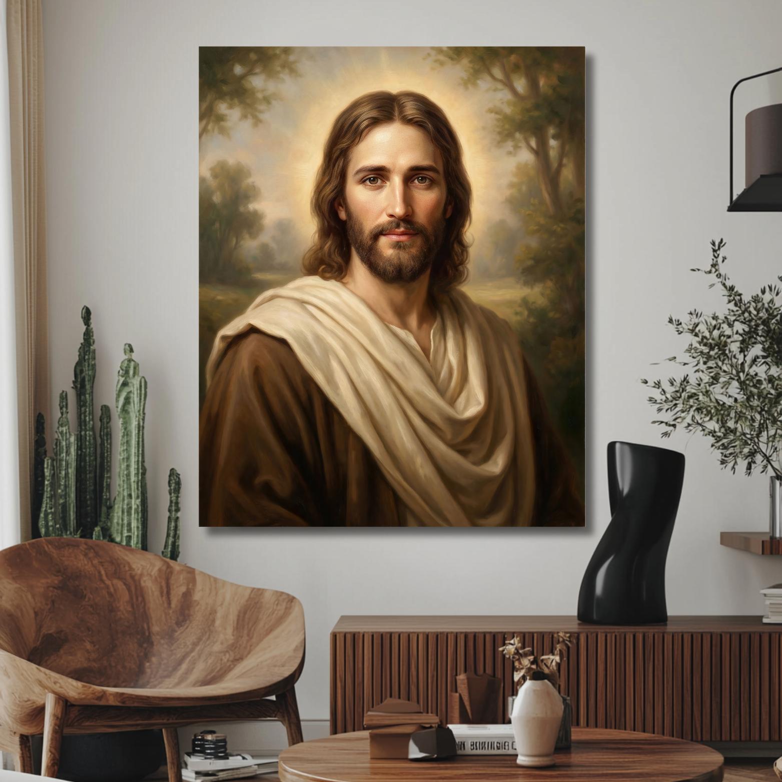 Jesus Christ Portrait Wall Art Decor Sacred Christian Catholic Artwork ...
