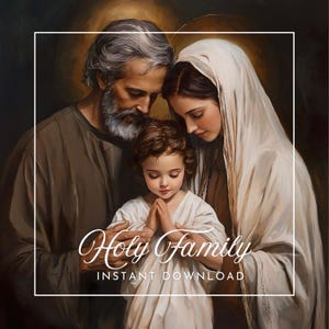 Holy Family Jesus Mary Joseph Christian Catholic Fine Art Devotional ...