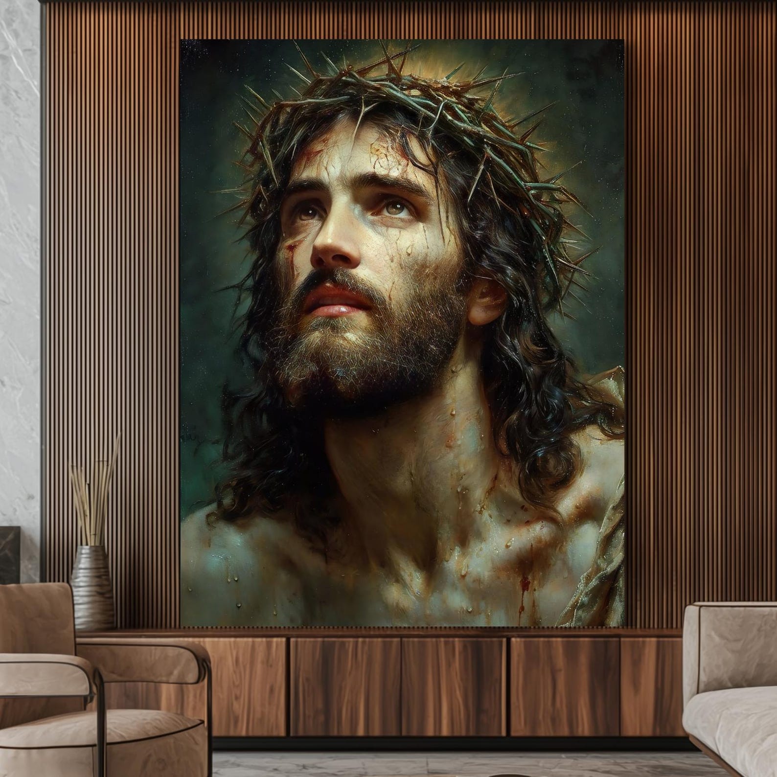 Lent Crown of Thorns Passion of the Christ Jesus Portrait Christian ...