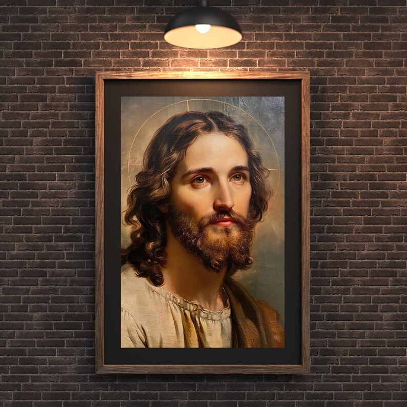 Jesus Christ Portrait Christian Catholic Bible Illustration Devotional ...