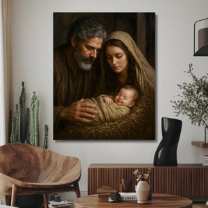 Christmas Nativity Holy Family Jesus Mary Joseph Christian Catholic ...
