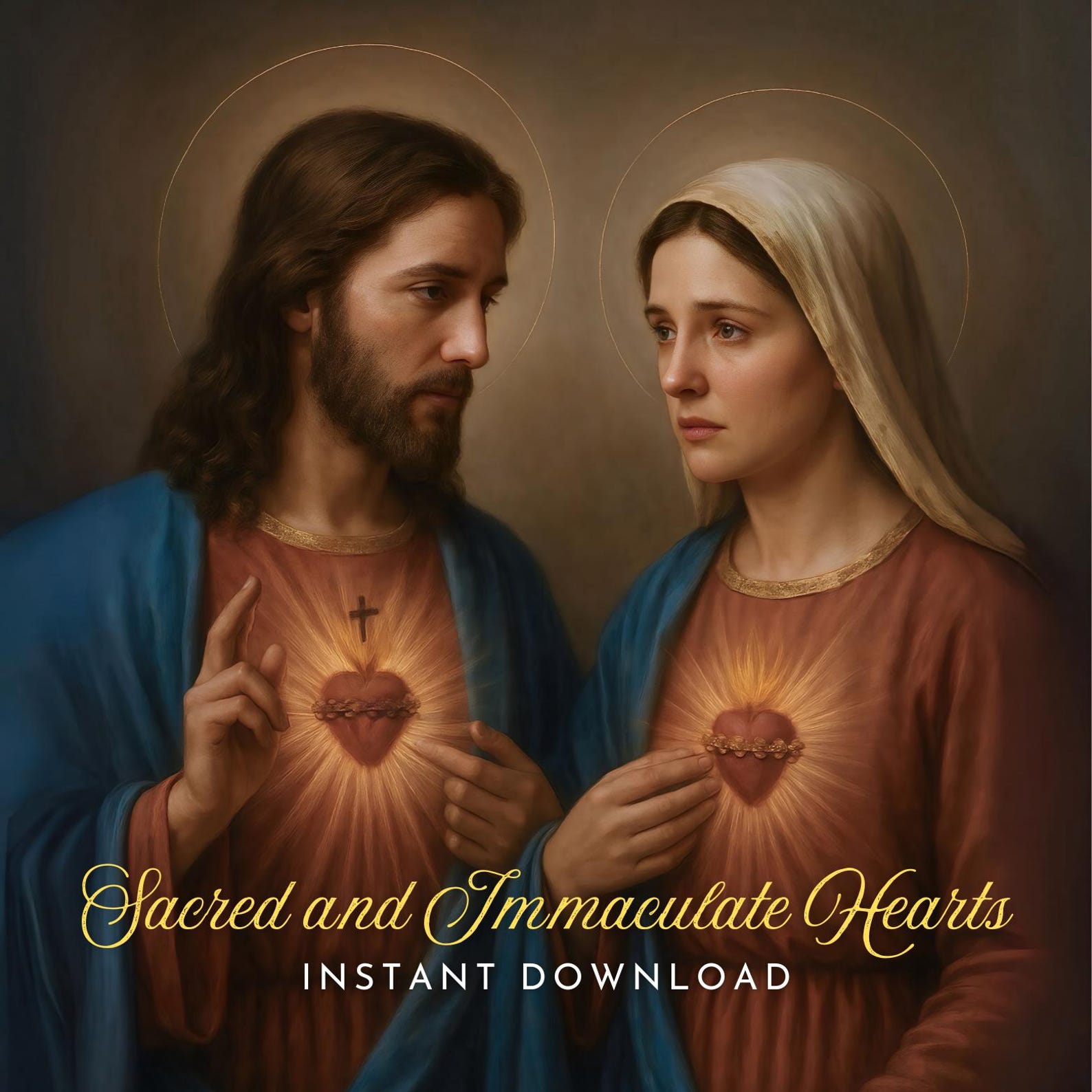 Sacred and Immaculate Hearts of Jesus and Mary Christian Catholic Fine ...