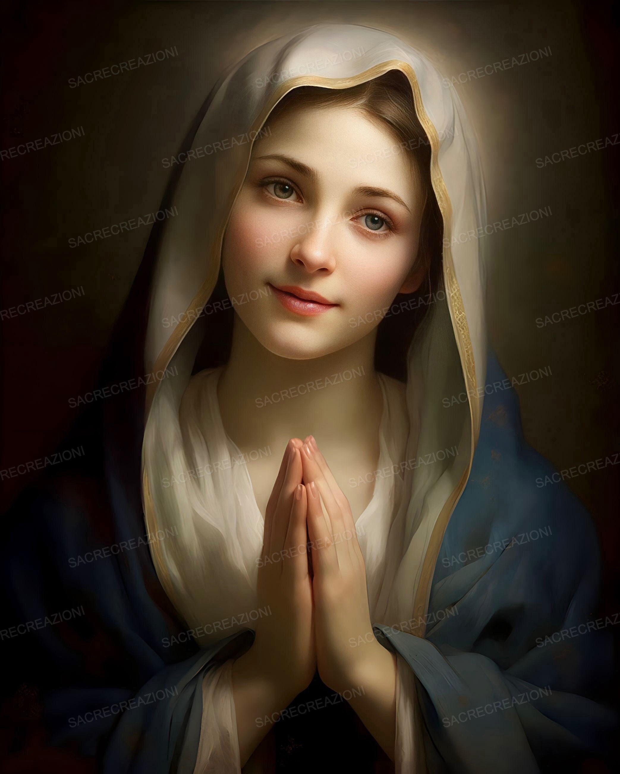 Our Lady Virgin Mary Religious Wall Art Digital Download Illustration ...