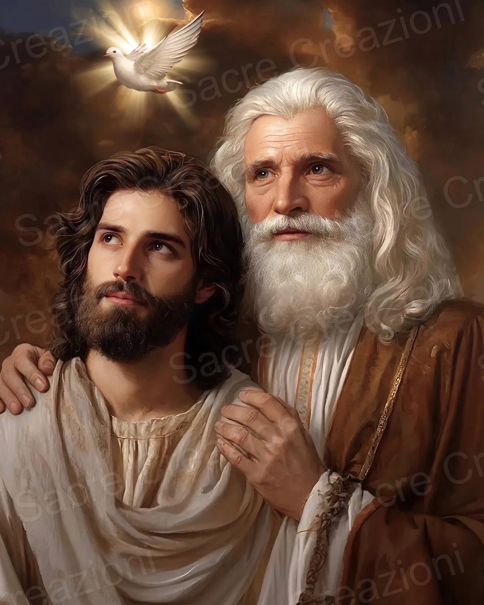 Holy Trinity Jesus Christ God the Father and the Holy Spirit Christian ...