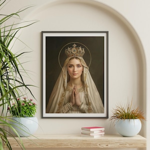Virgin Mary Christian Catholic Devotional Artwork Inspirational Wall ...