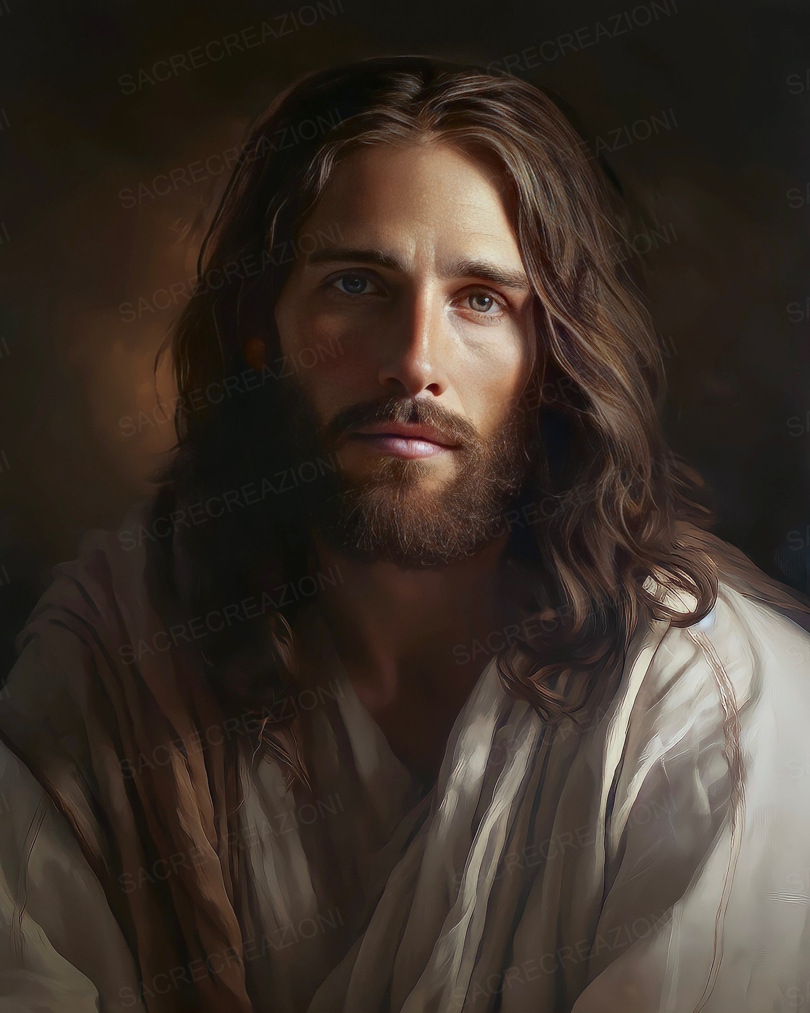 Jesus Christ Portrait Painting Catholic Art Religious Christian Prints ...