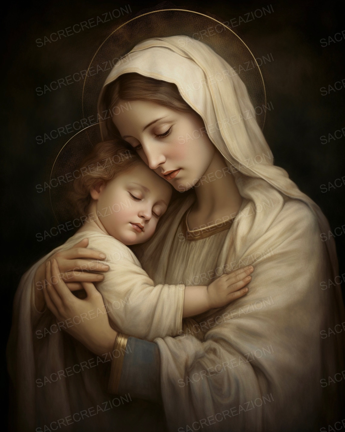 Virgin Mary With Baby Jesus Catholic Art Religious Gifts Christian ...