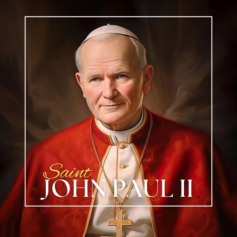 Saint John Paul II Digital Art Catholic Saints Devotional Artwork Faith ...