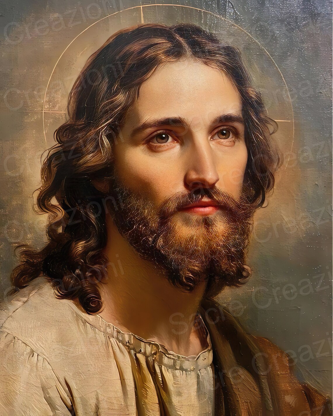 Jesus Christ Portrait Christian Catholic Bible Illustration Devotional ...