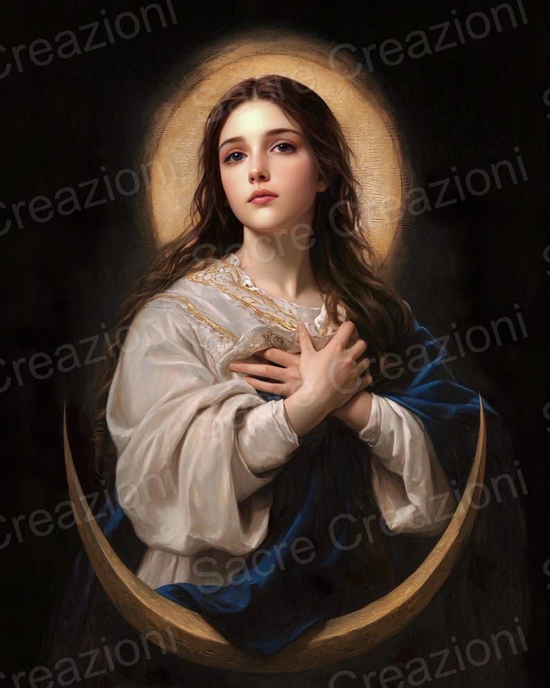 Immaculate Conception Virgin Mary Christian Catholic Wall Art Decor ...
