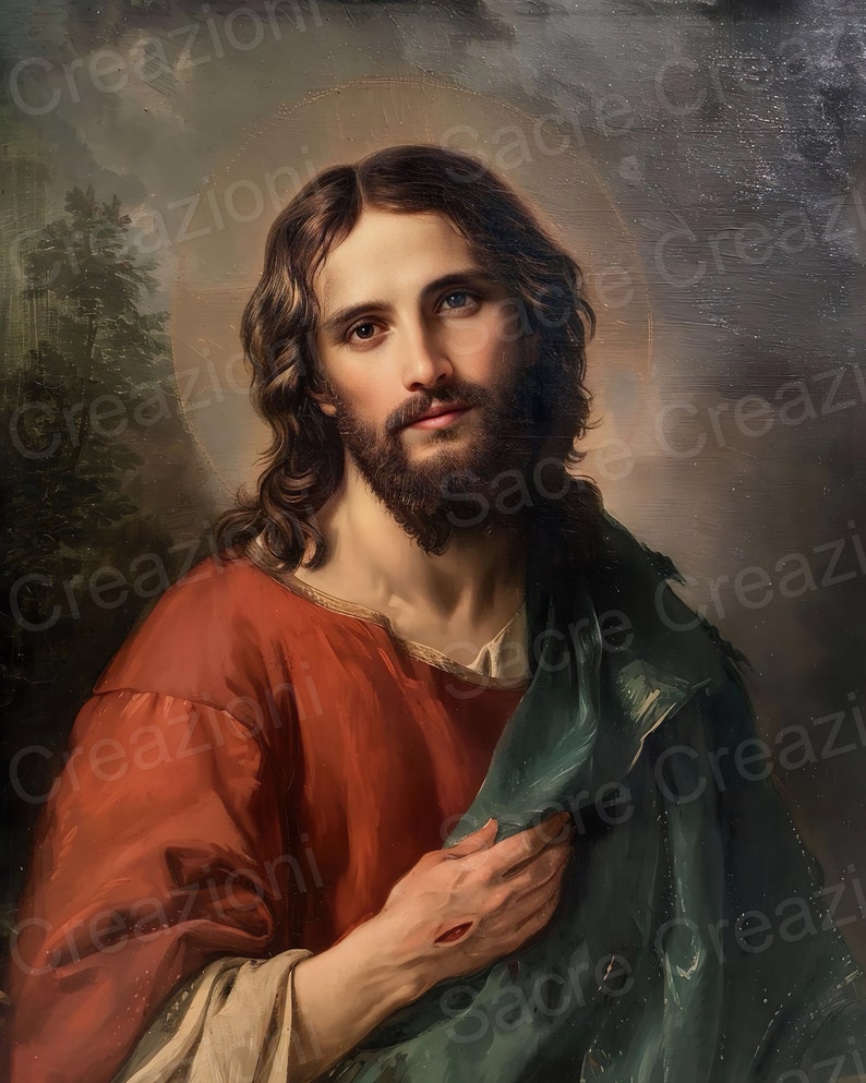 Jesus Christ Vintage Fine Art Portrait Church Inspired Christian ...