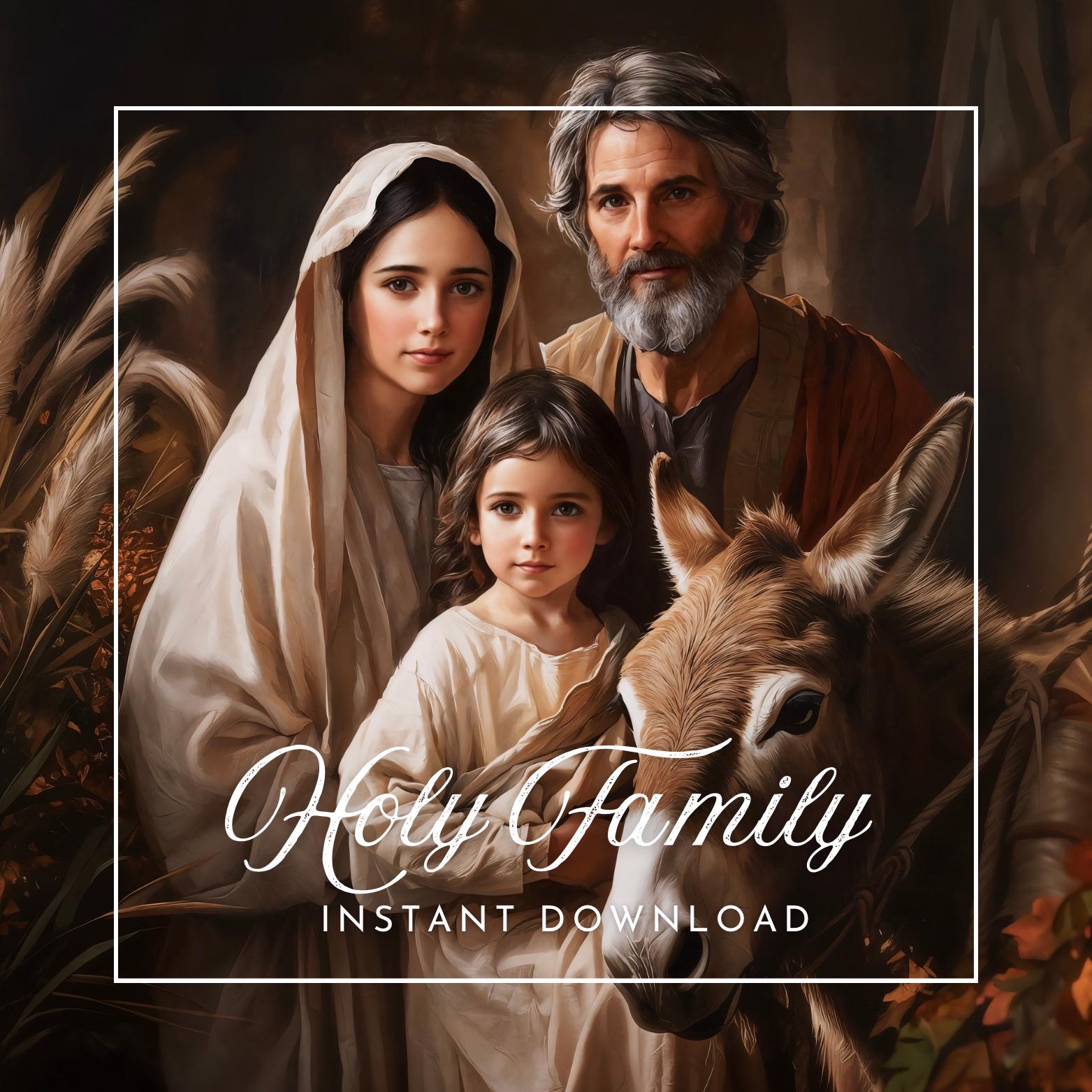 Holy Family Jesus Mary and Joseph Christian Catholic Fine Art ...