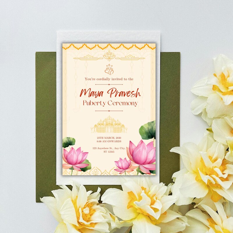 Puberty Ceremony Invitation - Etsy