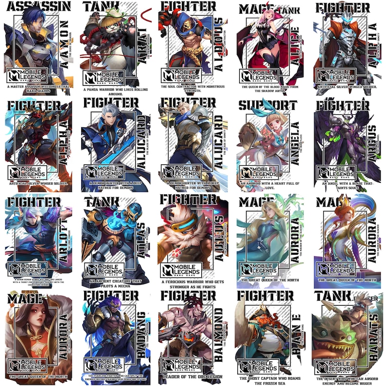 Mobile Legends T-shirt Design Bundle - Etsy