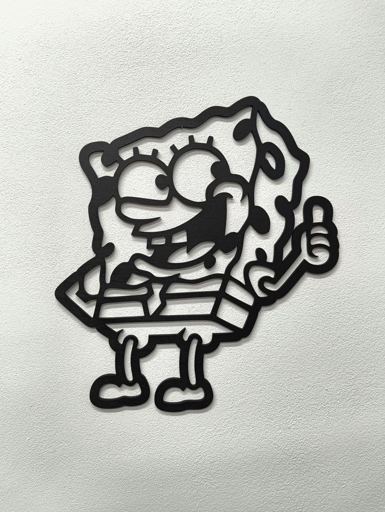 Spongebob Wooden Wall Decoration – Fun Cartoon Inspired Decor - Etsy