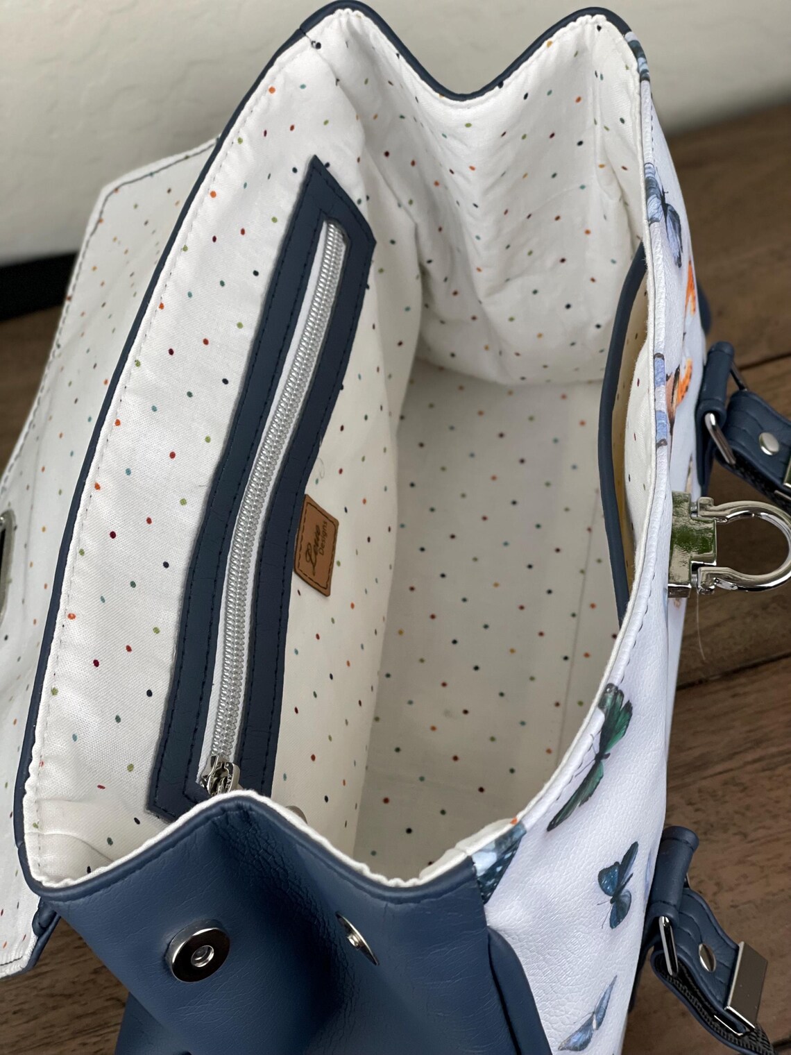 Deep Blue Butterfly Shoulder Bag | Handbag | Purse - Etsy