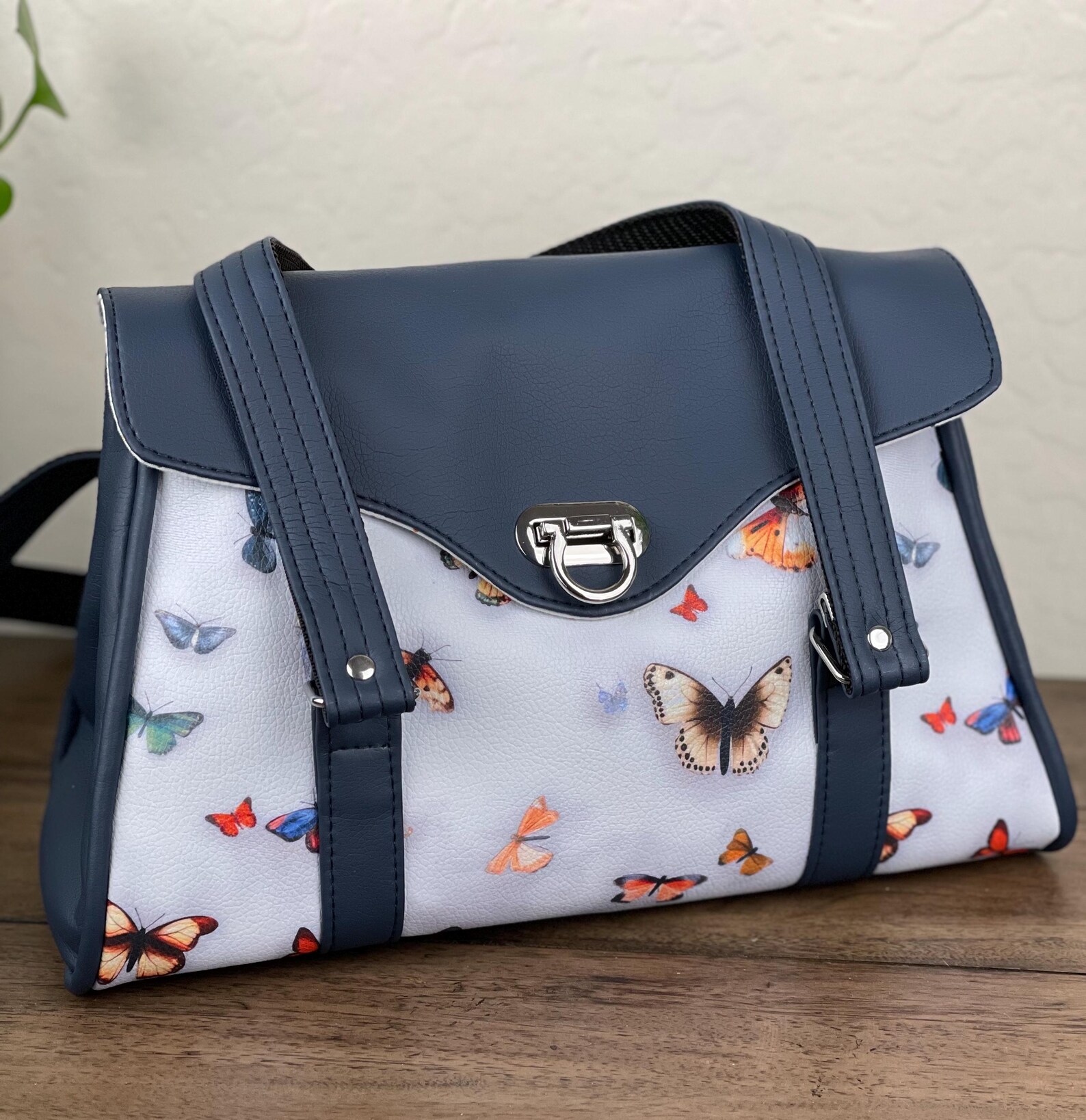 Deep Blue Butterfly Shoulder Bag | Handbag | Purse - Etsy