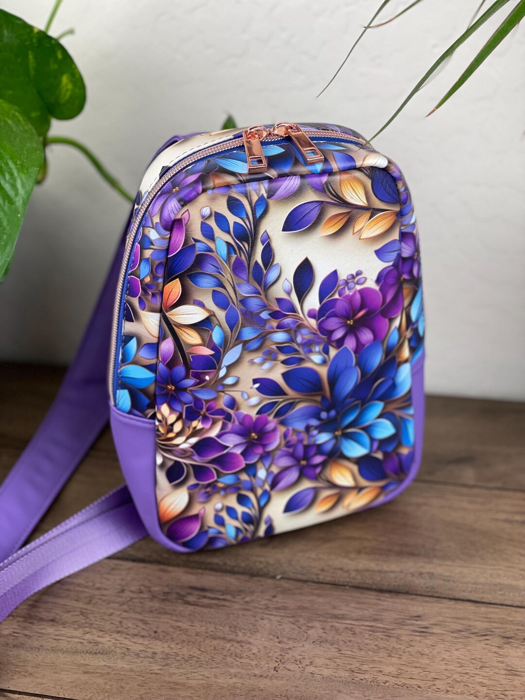 Deep Purple Floral Sling | Crossbody | Purse | Handmade - Etsy