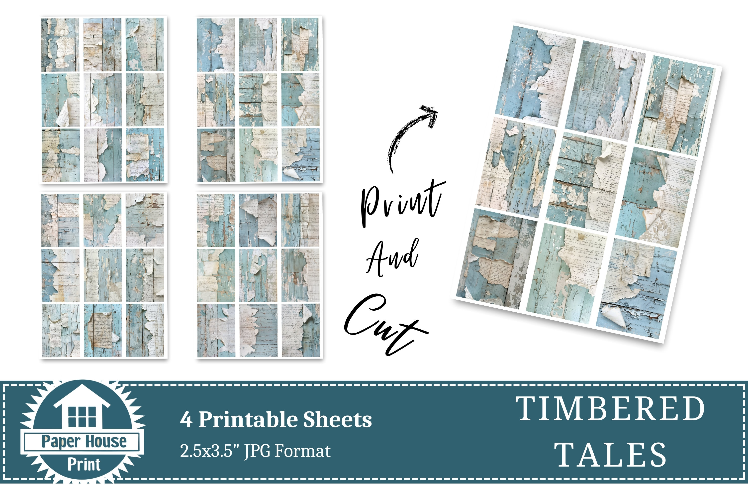 Timbered Tales Junk Journal Pages, Tattered Notes Printable, Tattered ...