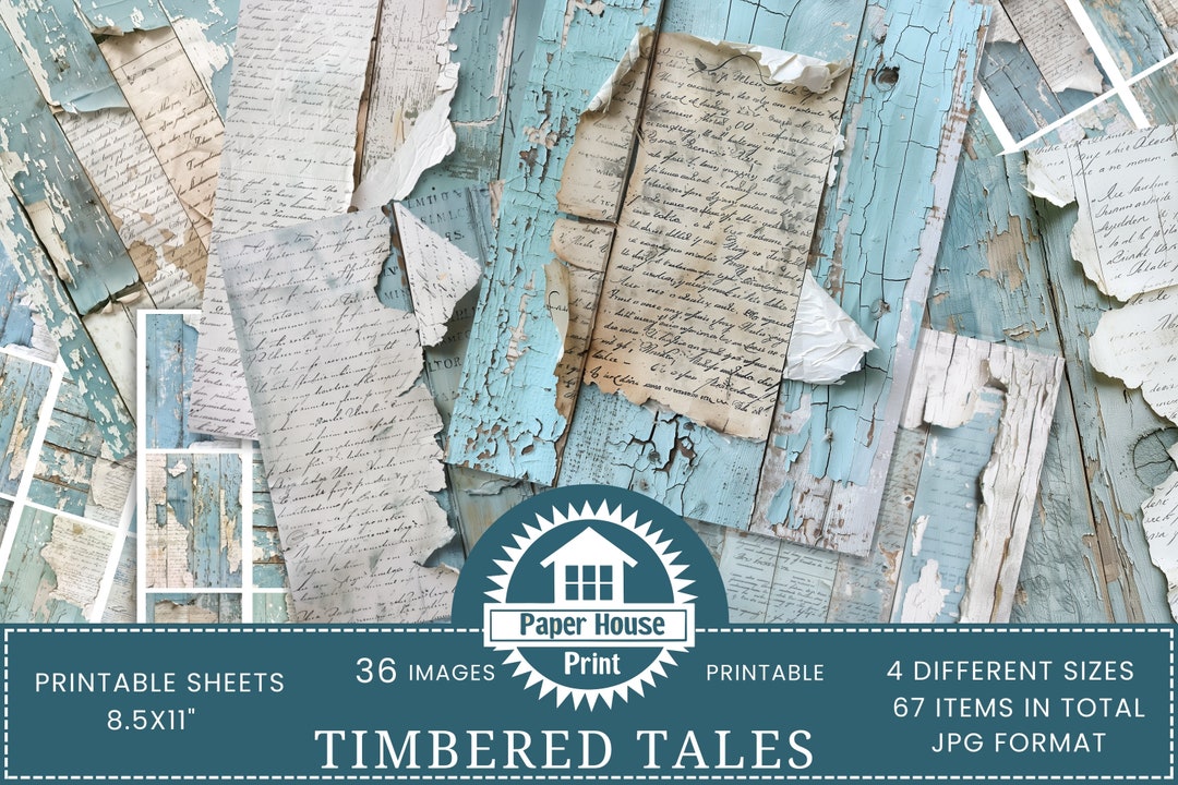 Timbered Tales Junk Journal Pages, Tattered Notes Printable, Tattered ...
