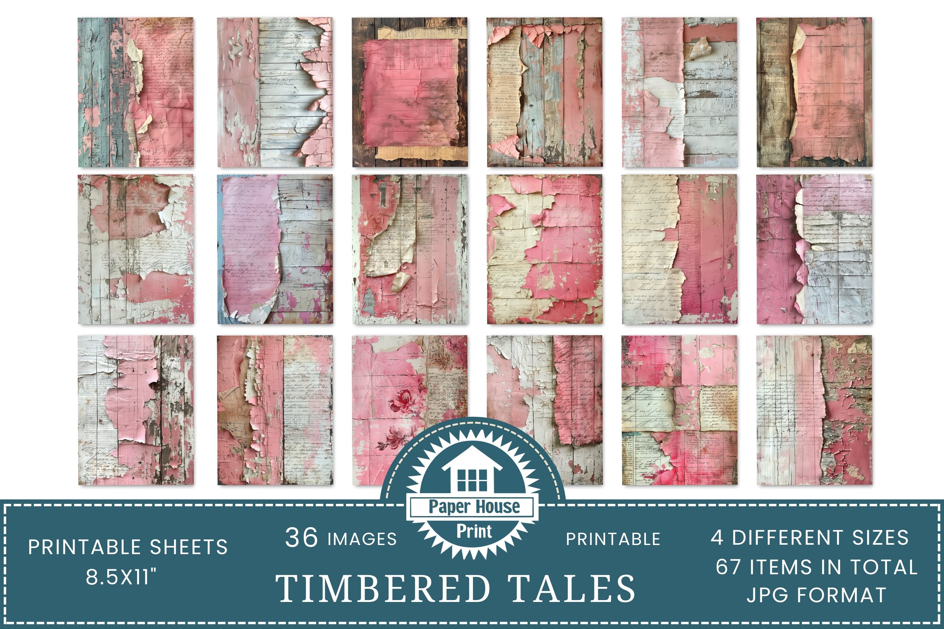 Timbered Tales Junk Journal Pages, Tattered Notes Printable, Tattered ...