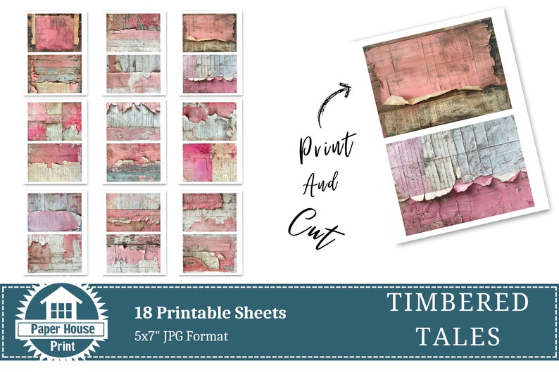 Timbered Tales Junk Journal Pages, Tattered Notes Printable, Tattered ...