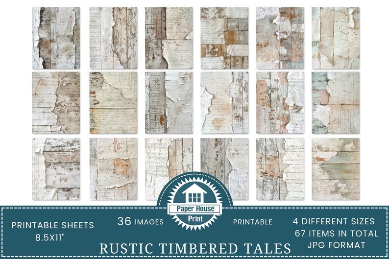 Timbered Tales Junk Journal Pages, Tattered Notes Printable, Tattered ...