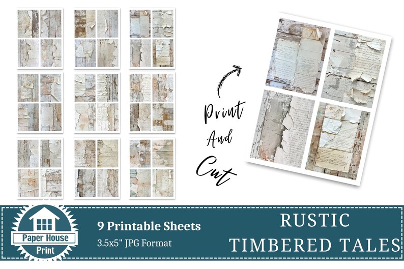 Timbered Tales Junk Journal Pages, Tattered Notes Printable, Tattered ...