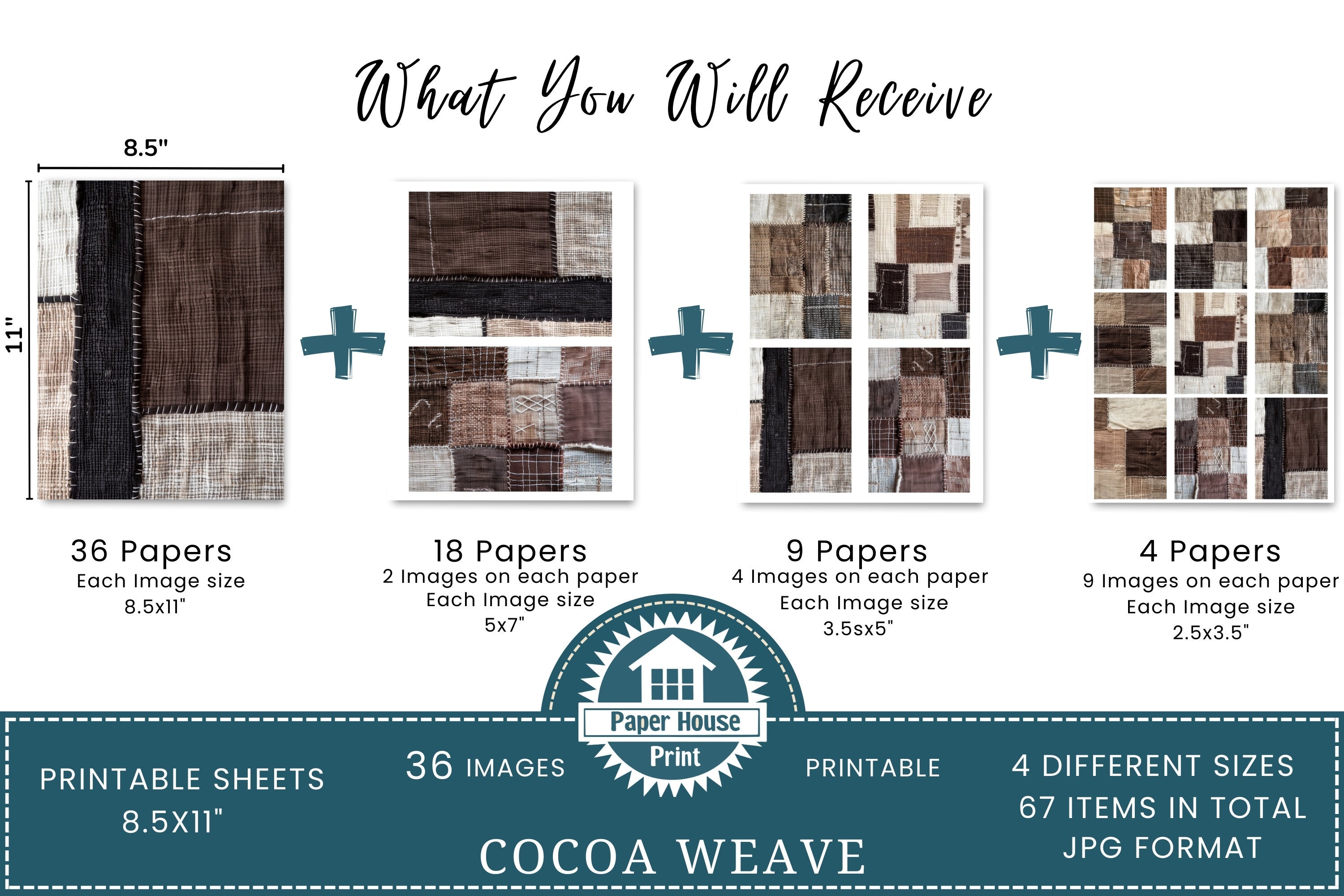Cocoa Weave Linen Patchwork Background Images, Scrapbook Images, Linen ...