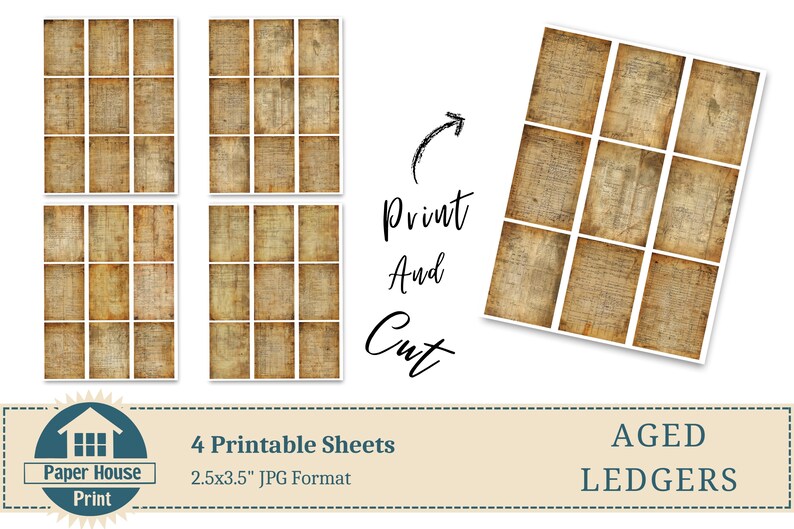 Vintage Ledger Pages, Digital Antique Accounting Ledger, Printable ...